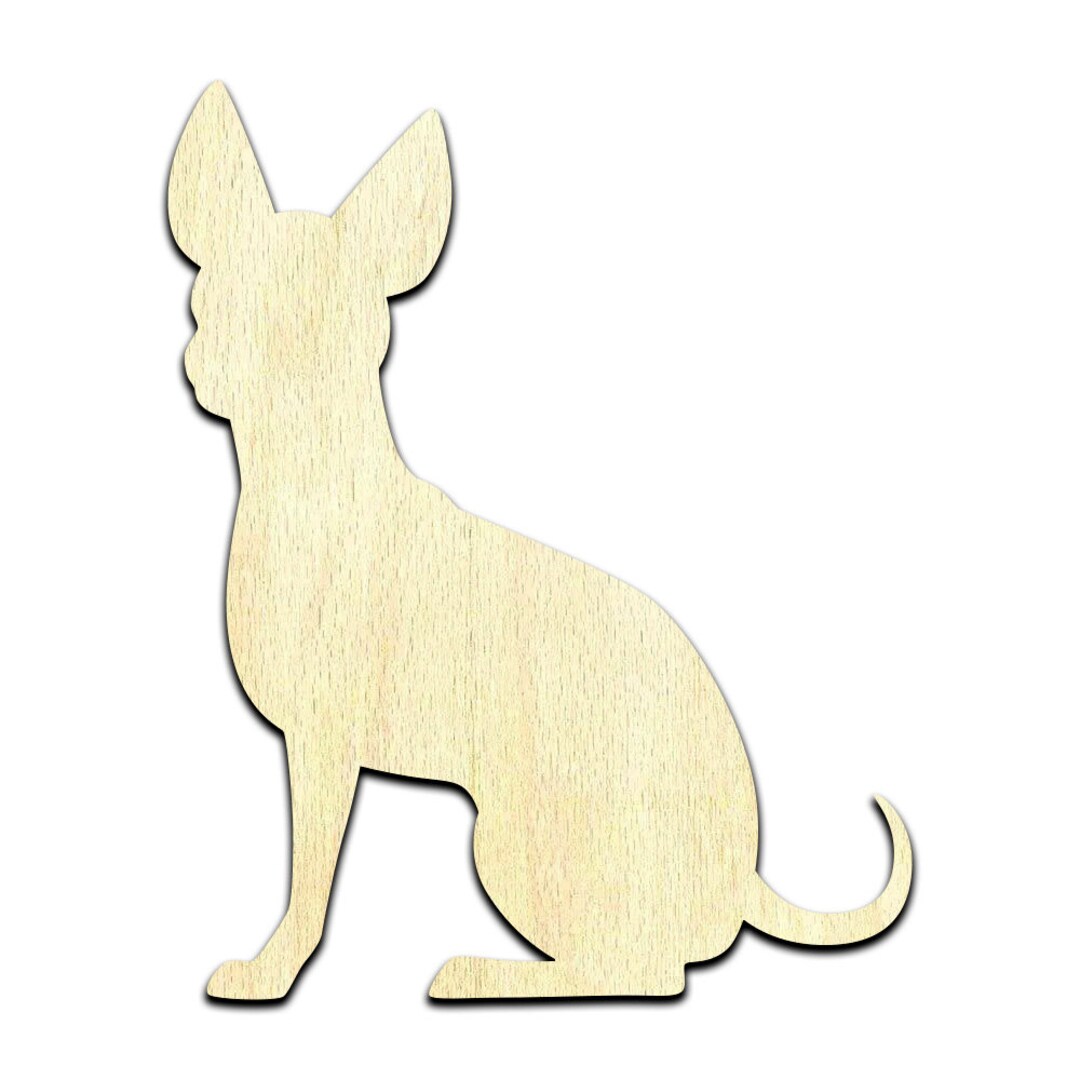 Chihuahua Dog Puppy 2 Laser Cut Out Unfinished Wood Shape Craft Supply ...