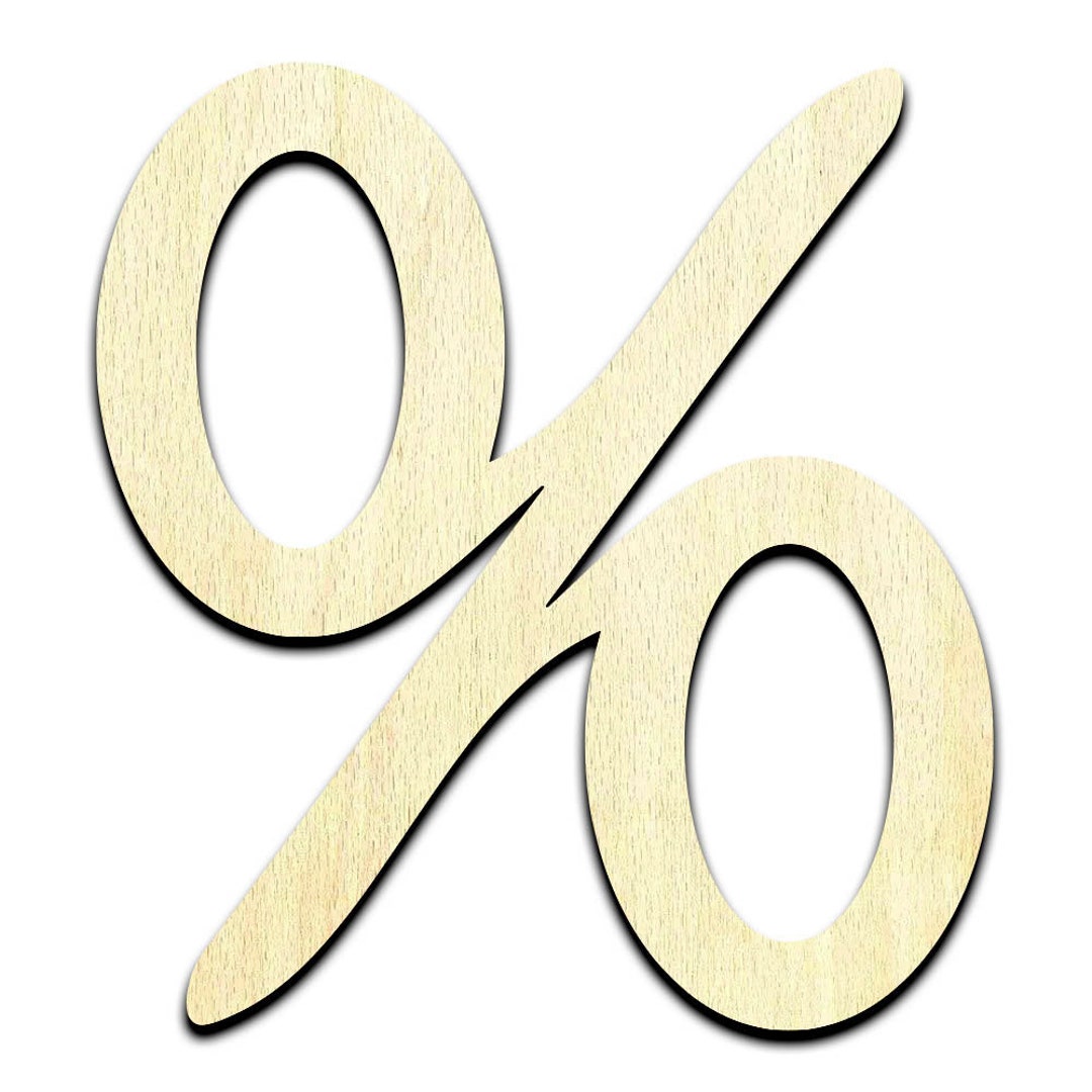 Percent Symbol Laser Cut Out Unfinished Wood Shape Craft Supply - Etsy