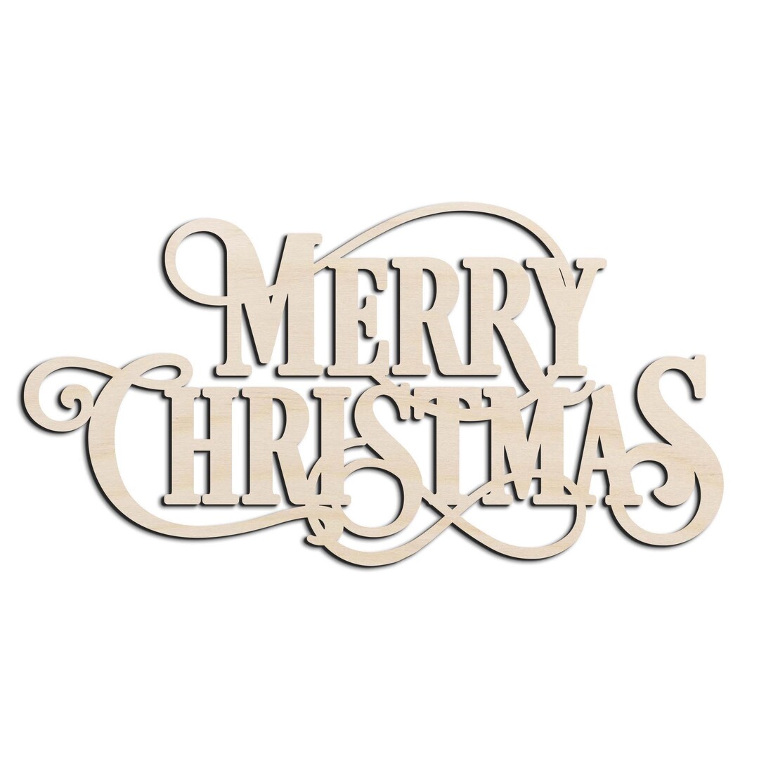 Merry Christmas 2 Vintage Laser Cut Out Unfinished Wood Shape Craft ...
