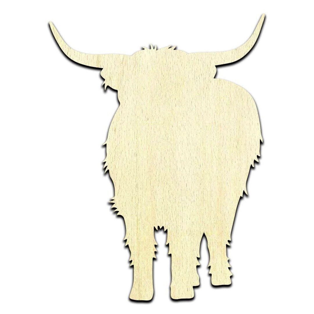 Highland Cow #2 Laser Cut Out Unfinished Wood Shape Craft Supply - Etsy