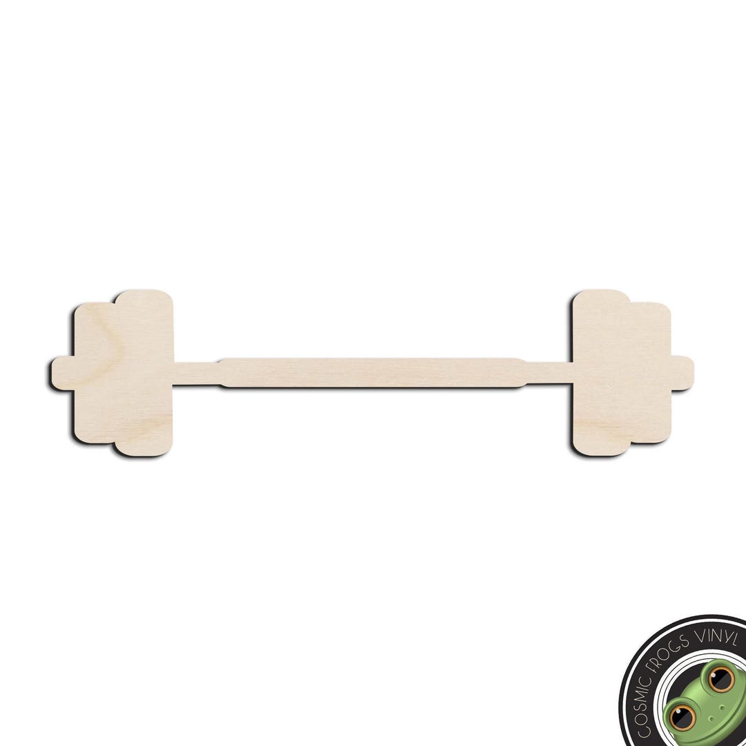 Barbell Weights Shape Laser Cut Out Unfinished Wood Shape Craft Supply ...