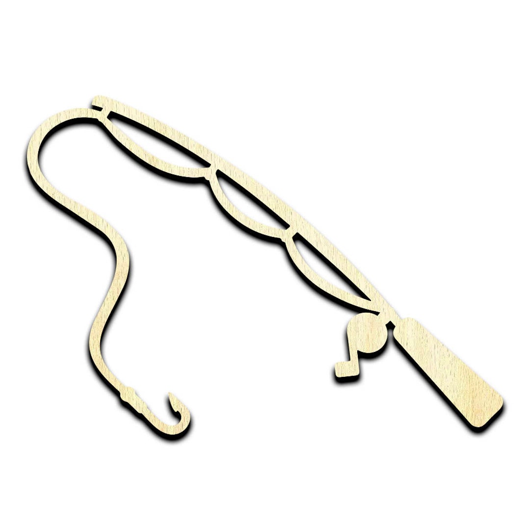 Fishing Pole Laser Cut Out Unfinished Wood Shape Craft Supply - Etsy