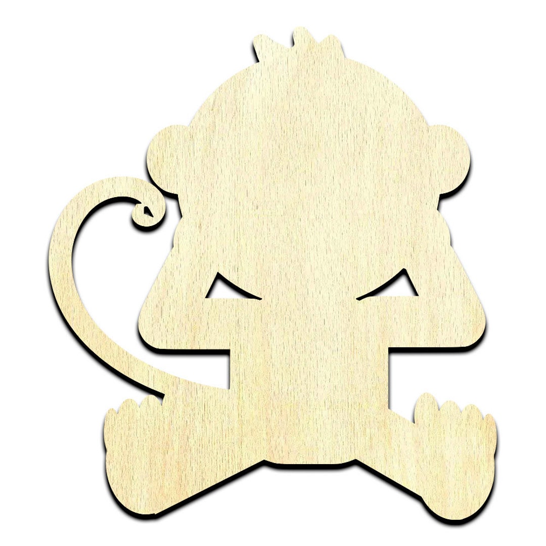 Monkey Cartoon Laser Cut Out Unfinished Wood Shape Craft Supply - Etsy