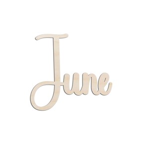 June Month Text Words Laser Cut Out Unfinished Wood Shape Craft Supply ...