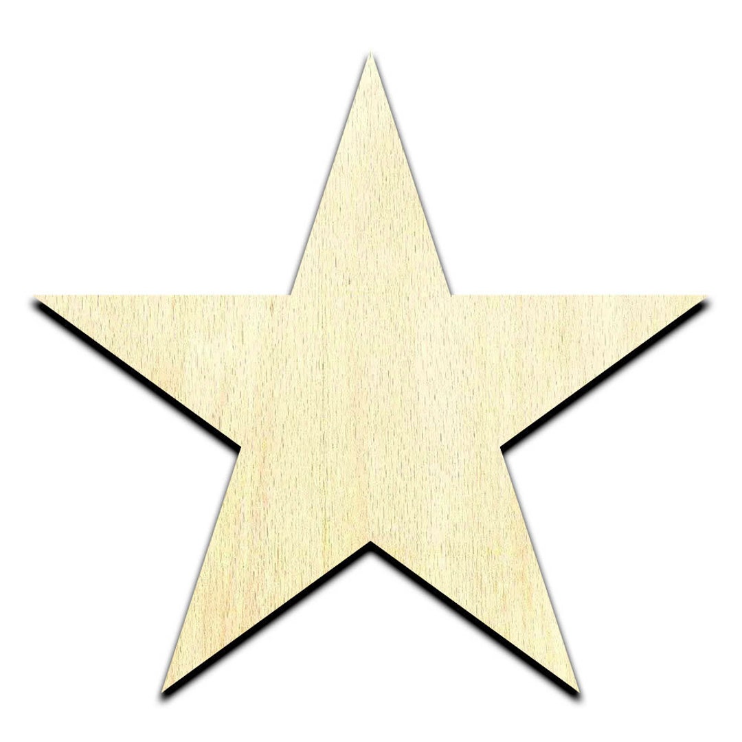 Star 5 Point Laser Cut Out Unfinished Wood Shape Craft Supply - Etsy