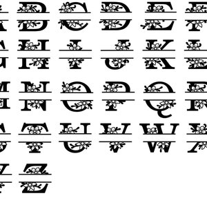 Flowers Split Monogram Custom Name Laser Cut Nurseries Family Names - Etsy