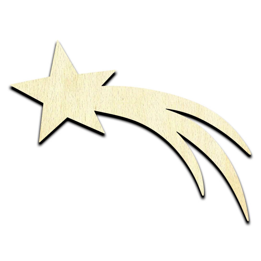 Shooting Star Laser Cut Out Unfinished Wood Shape Craft Supply - Etsy