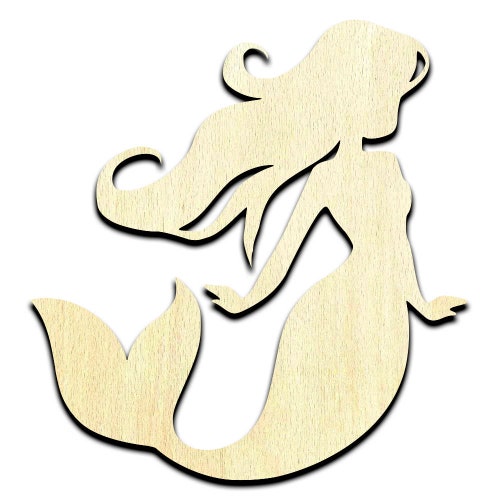 Mermaid Shape Unfinished Wood Craft Sea Life Cut Outs Beach - Etsy