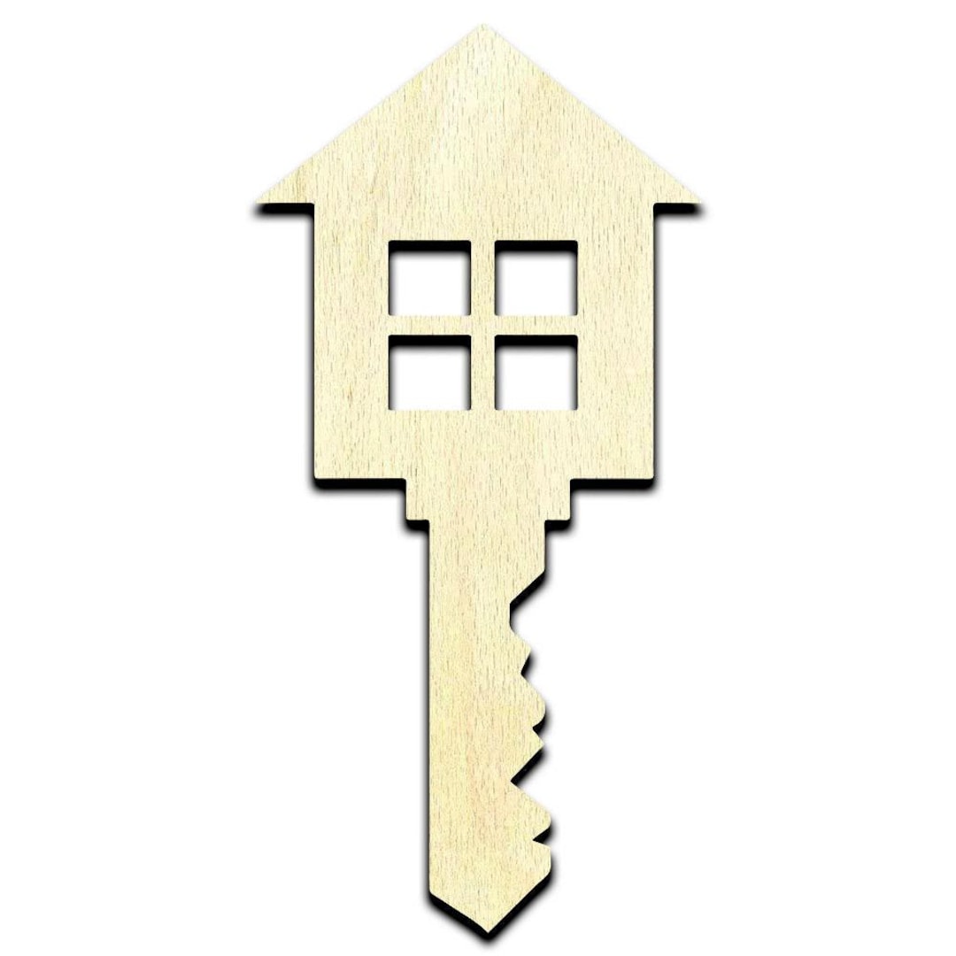 Key House Real Estate Realtor Laser Cut Out Unfinished Wood Shape Craft ...