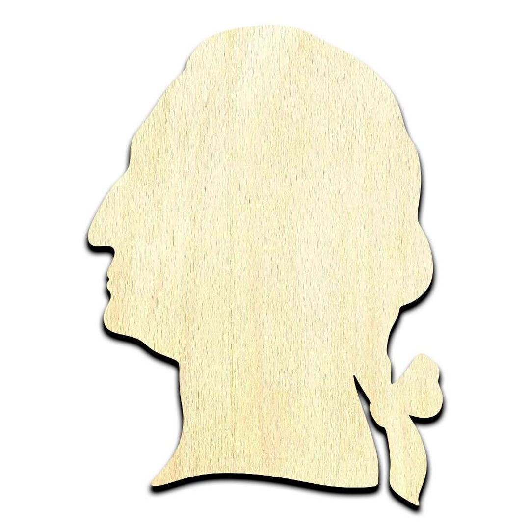 George Washington Head Laser Cut Out Unfinished Wood Shape Craft Supply ...