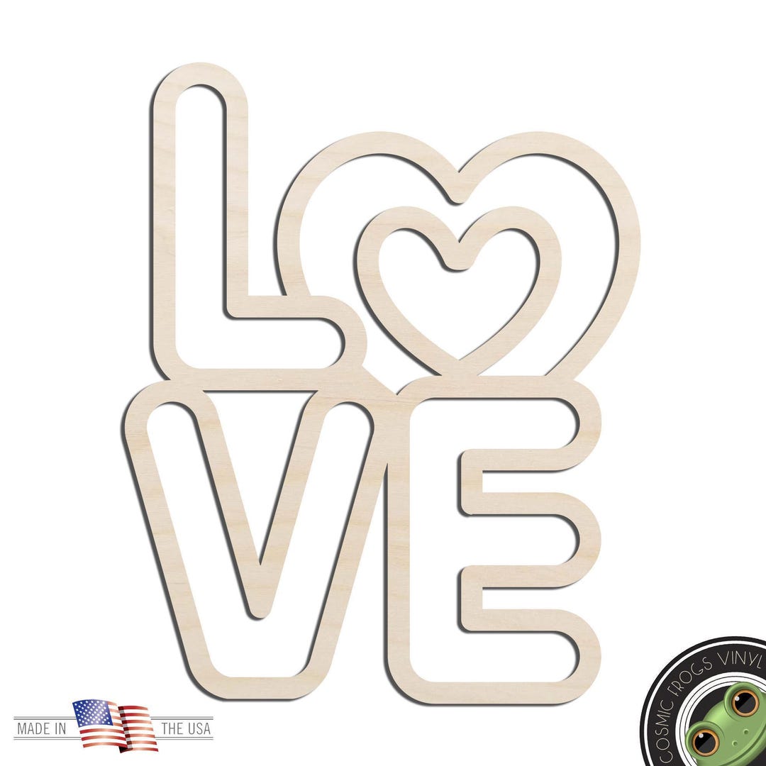 Love Text Words #6 Laser Cut Out Unfinished Wood Shape Craft Supply - Etsy