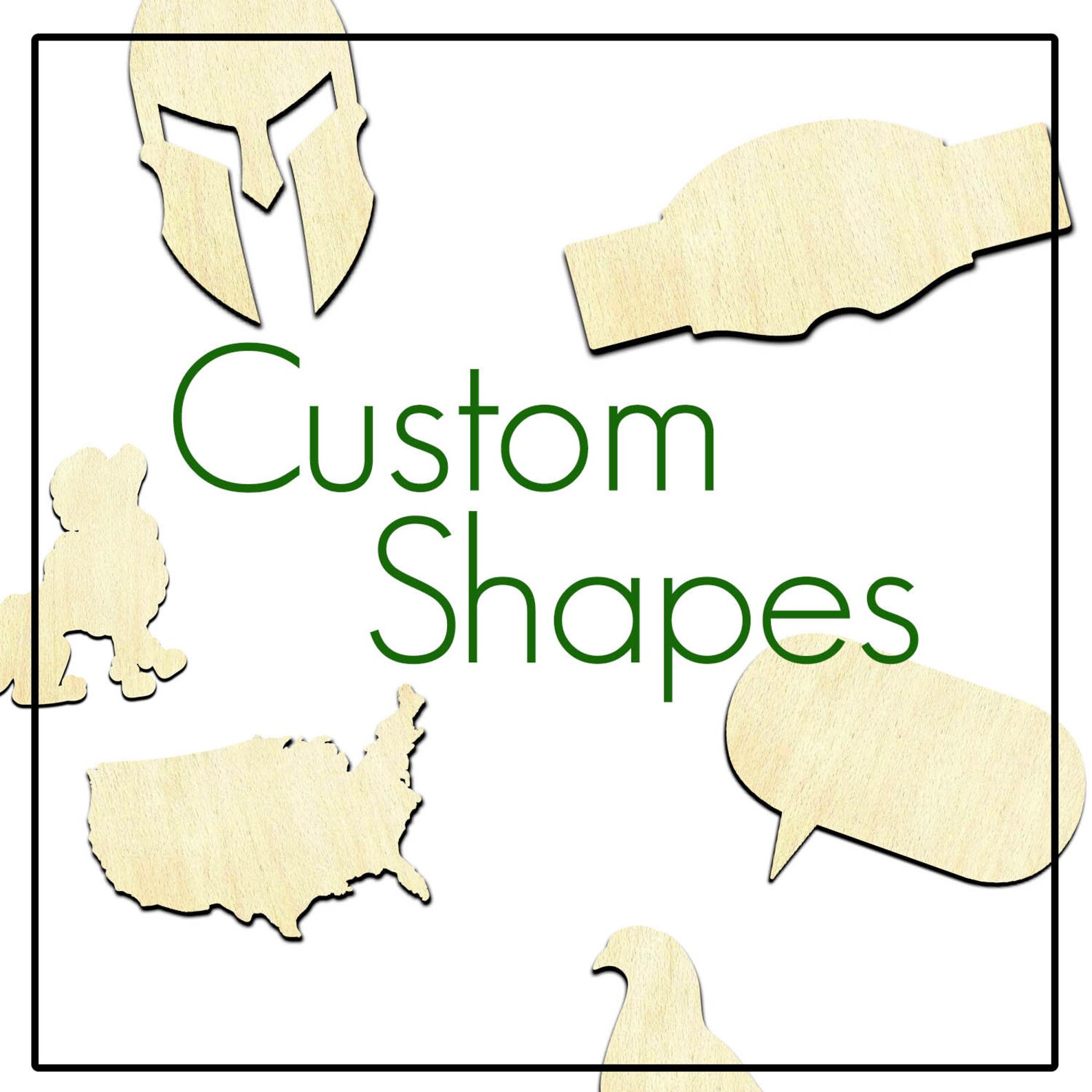 Custom Laser Cut Out Unfinished Wood Shape Craft Supply - Etsy