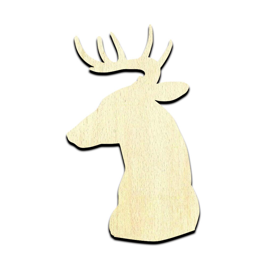 Deer Head 2 Buck Laser Cut Out Unfinished Wood Shape Craft Supply - Etsy