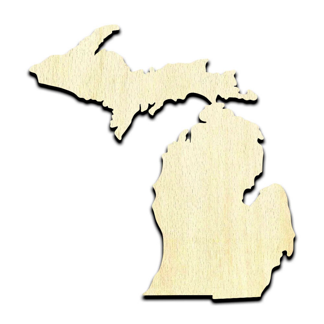 Michigan State Laser Cut Out Unfinished Wood Shape Craft Supply - Etsy
