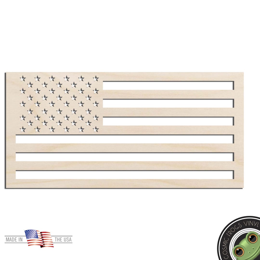 American Flag Laser Cut Out Unfinished Wood Shape Craft - Etsy