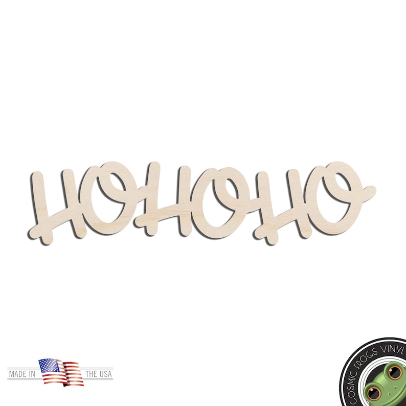 Ho Ho Ho Text Word Christmas Laser Cut Out Unfinished Wood Shape Craft ...