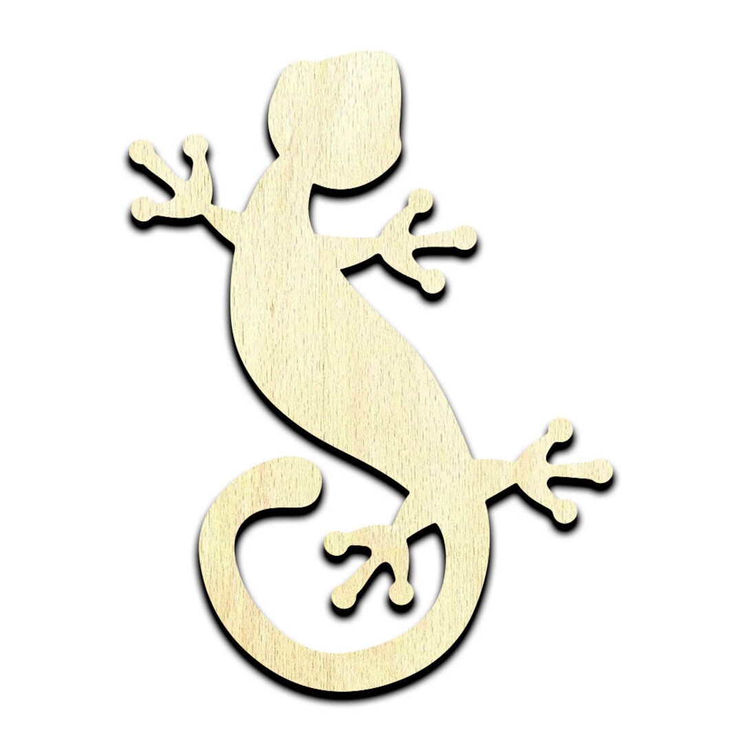 Gecko Laser Cut Out Unfinished Wood Shape Craft - Etsy
