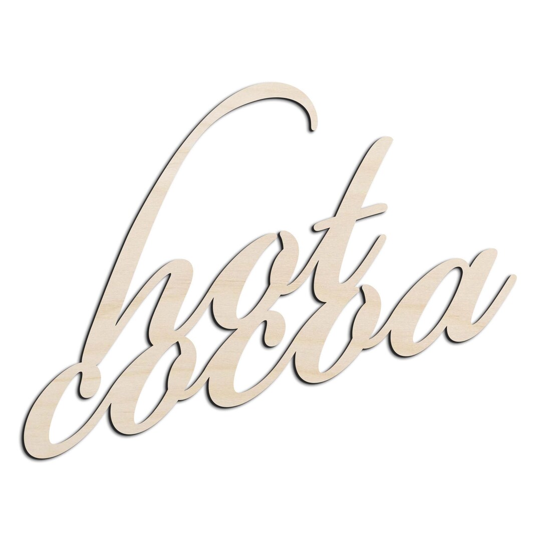 Hot Cocoa Words Text Laser Cut Out Unfinished Wood Shape Craft Supply ...