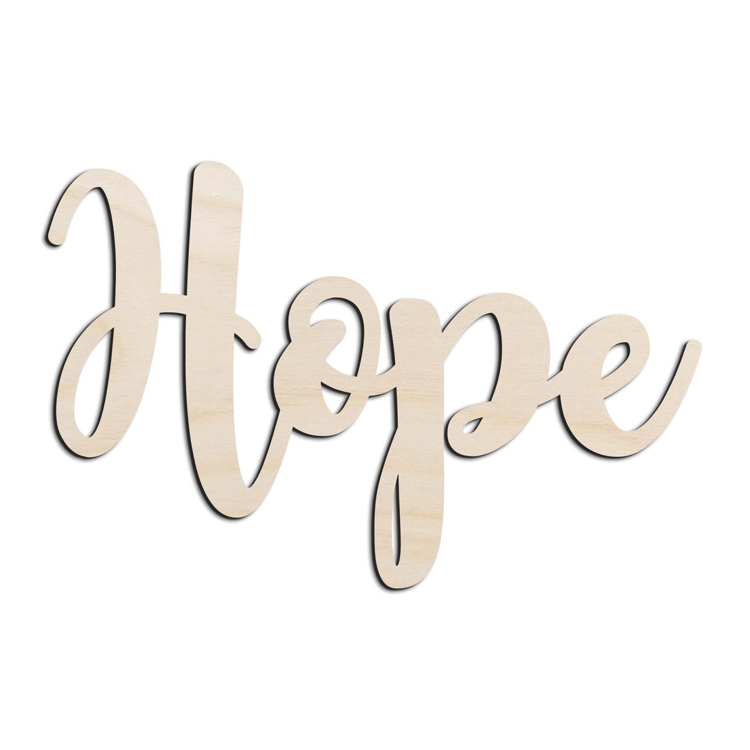 Hope Word Text Laser Cut Out Unfinished Wood Shape Craft Supply - Etsy
