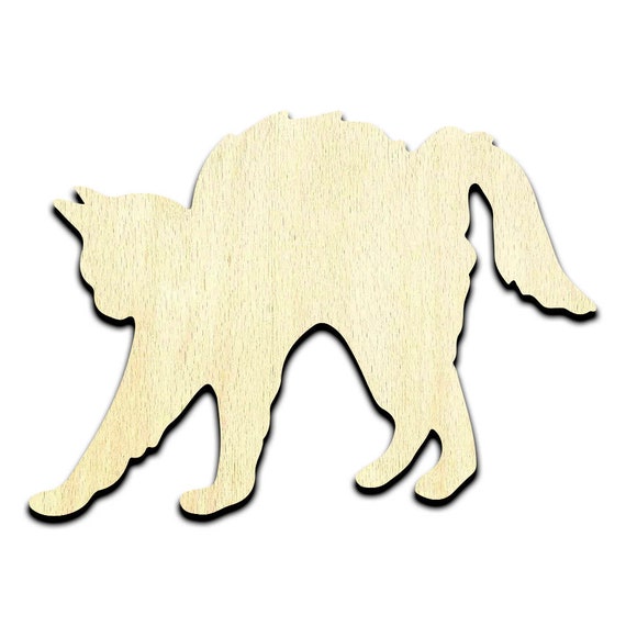Scaredy Cat Laser Cut Out Unfinished Wood Shape Craft | Etsy