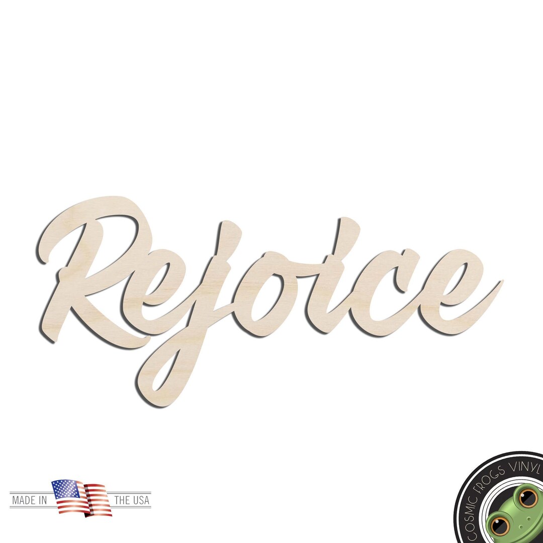 Rejoice Word Text Laser Cut Out Unfinished Wood Shape Craft Supply - Etsy