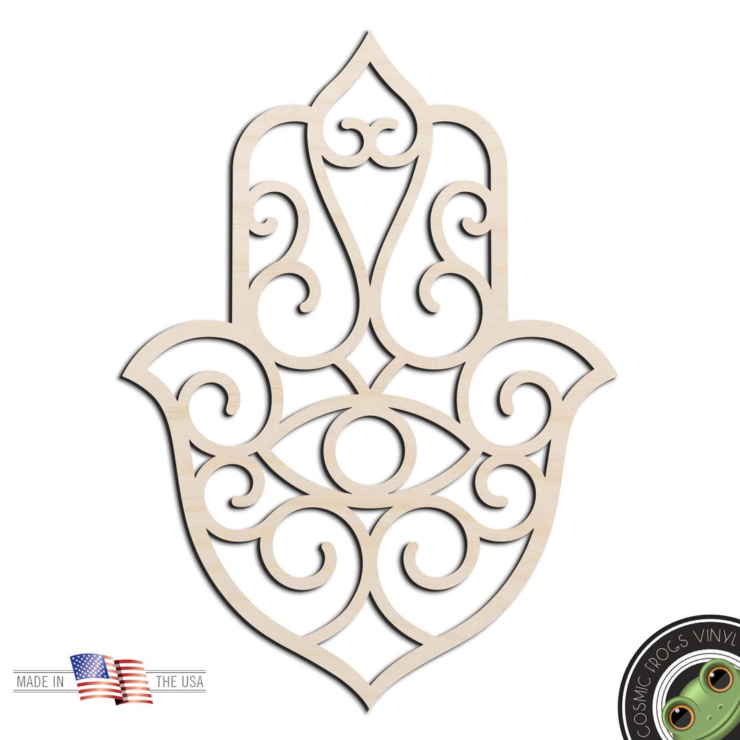 Hamsa #4 Text Laser Cut Out Unfinished Wood Shape Craft Supply - Etsy