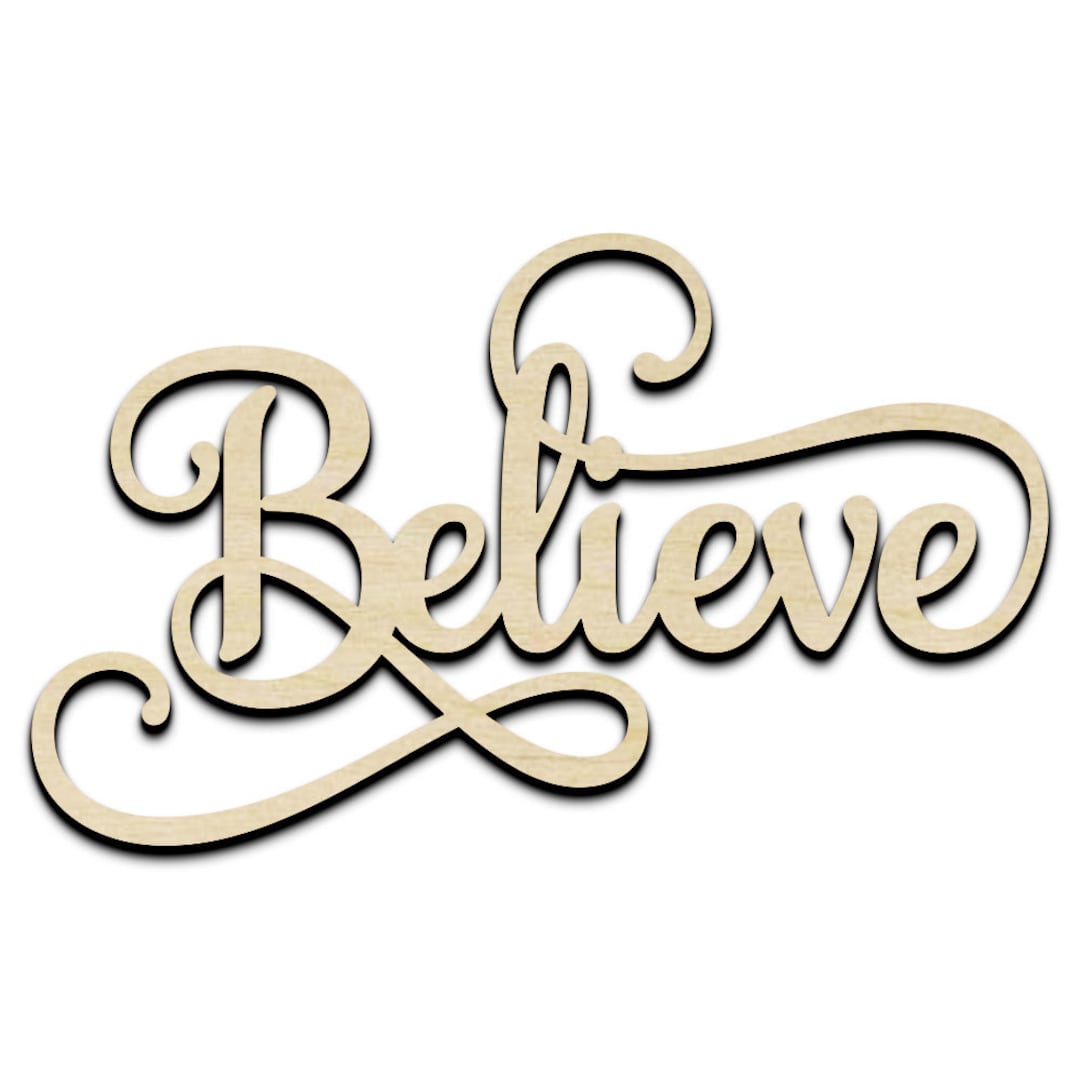 Believe Word Text Laser Cut Out Unfinished Wood Shape Craft Supply - Etsy
