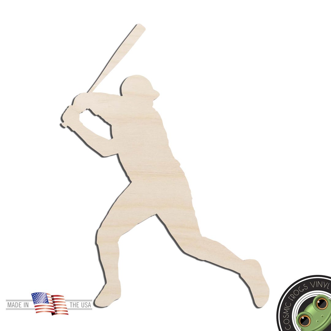 Baseball Player #4 Batter Laser Cut Out Unfinished Wood Shape Craft ...