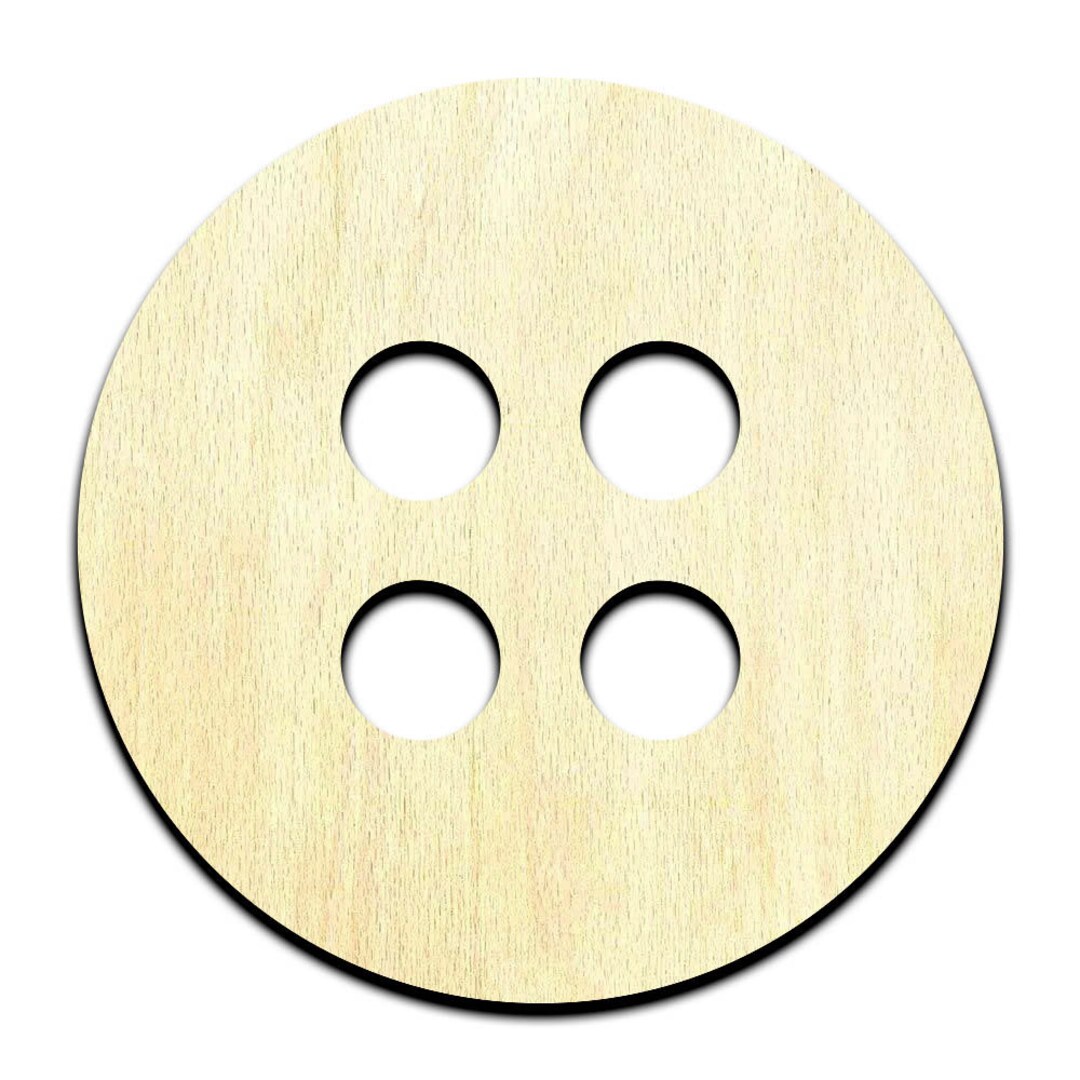 Button Laser Cut Out Unfinished Wood Shape Craft Supply - Etsy