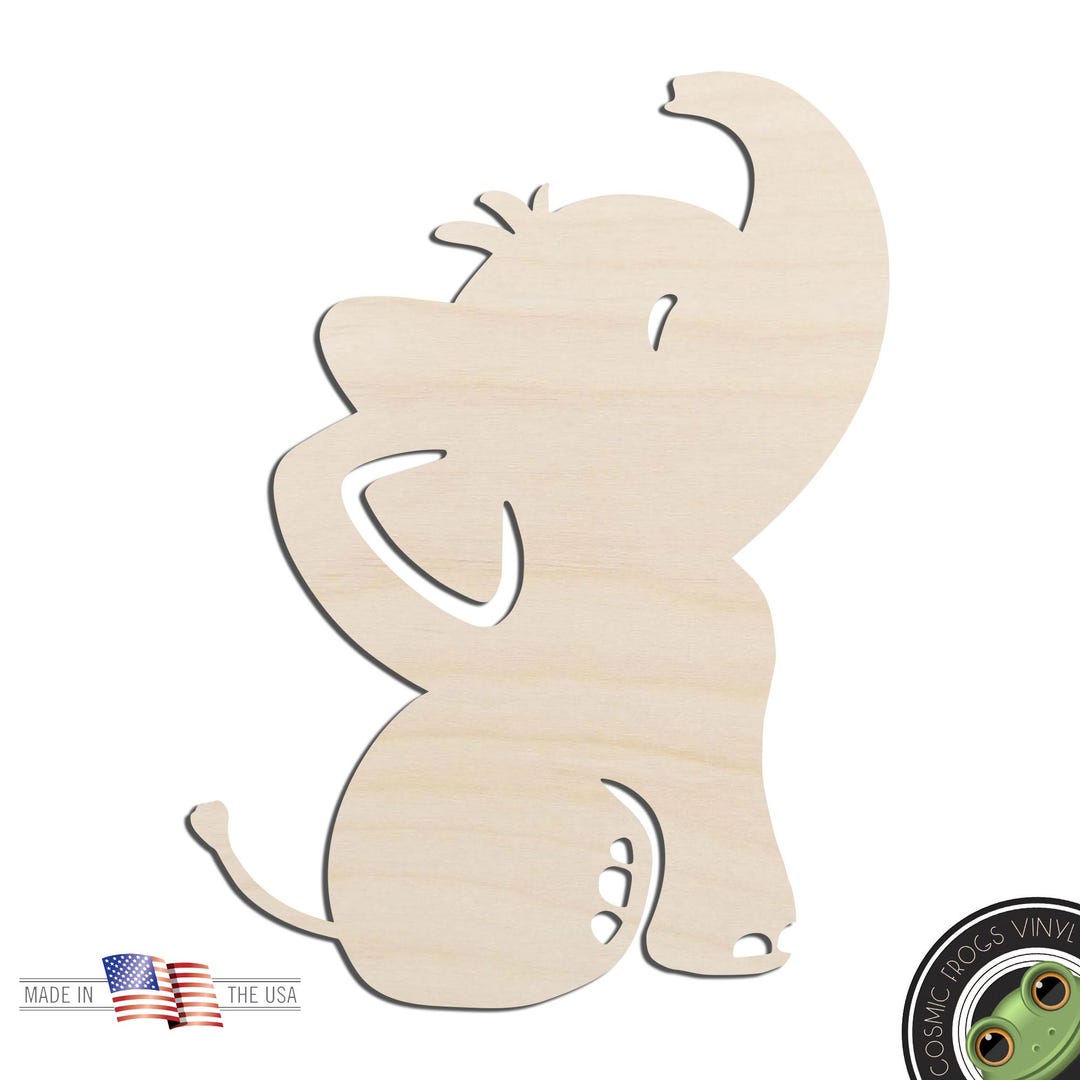 Baby Elephant #1 Laser Cut Out Unfinished Wood Shape Craft Supply - Etsy