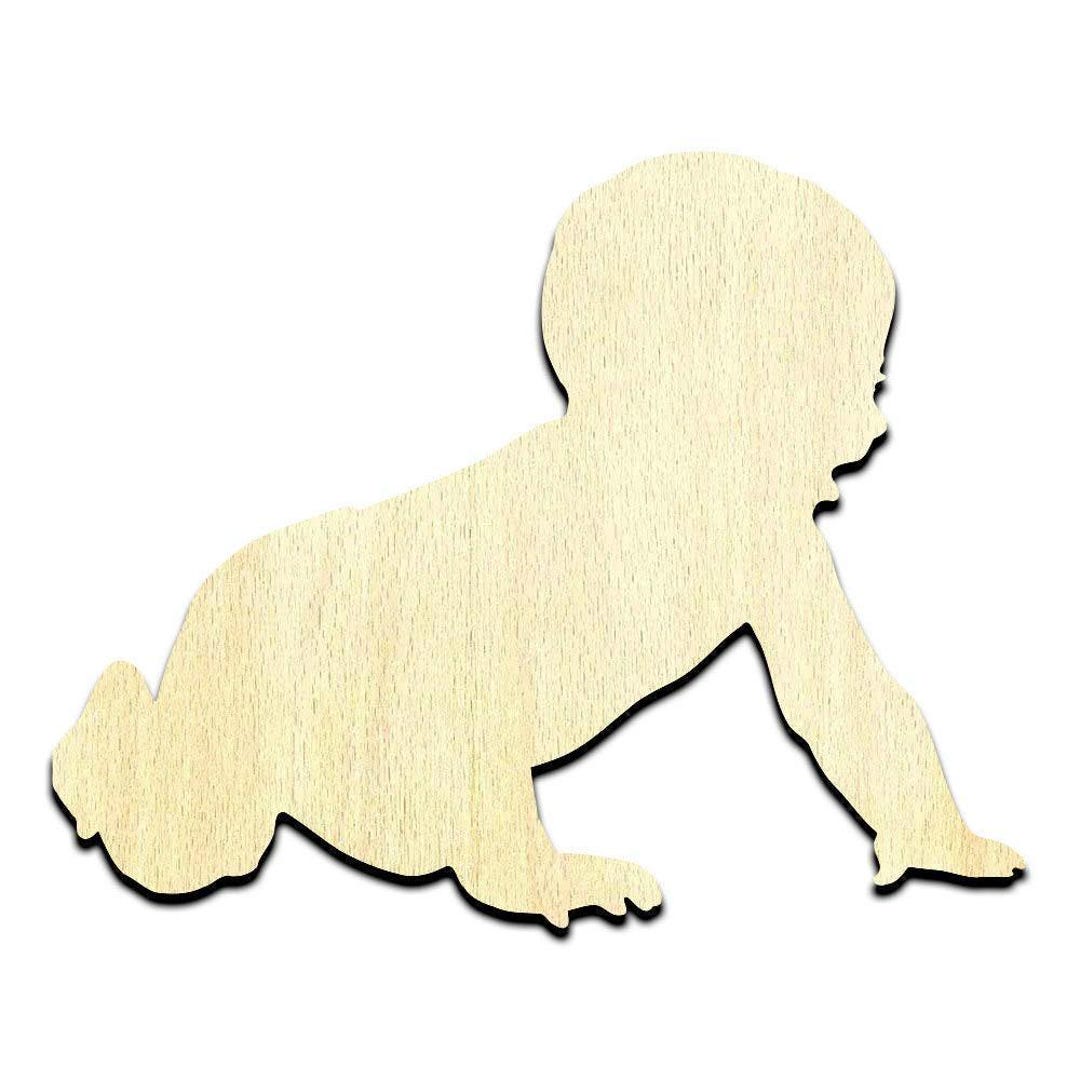 Baby Crawling Laser Cut Out Unfinished Wood Shape Craft Supply - Etsy