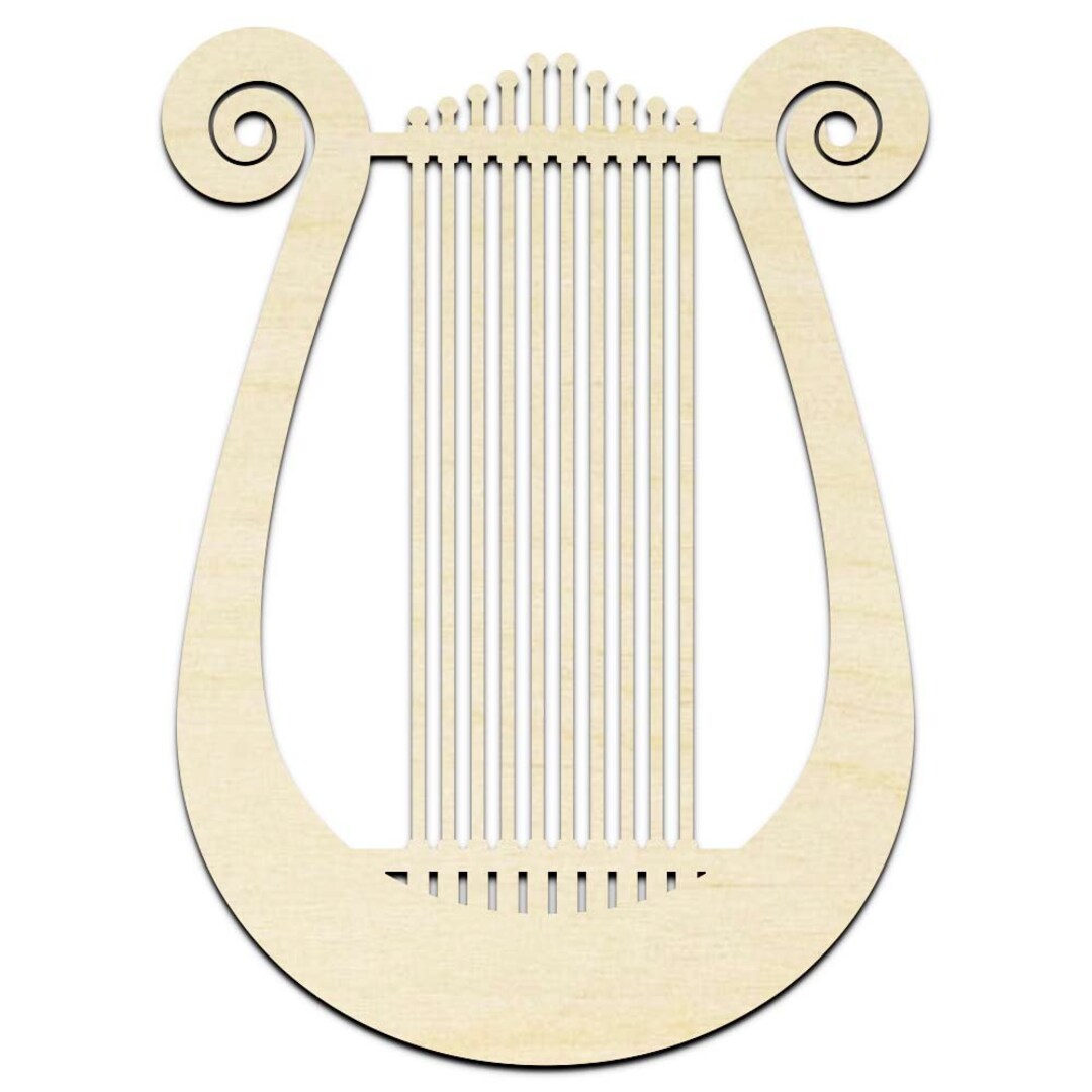 Lyre Musical Instrument Laser Cut Out Unfinished Wood Shape Craft ...