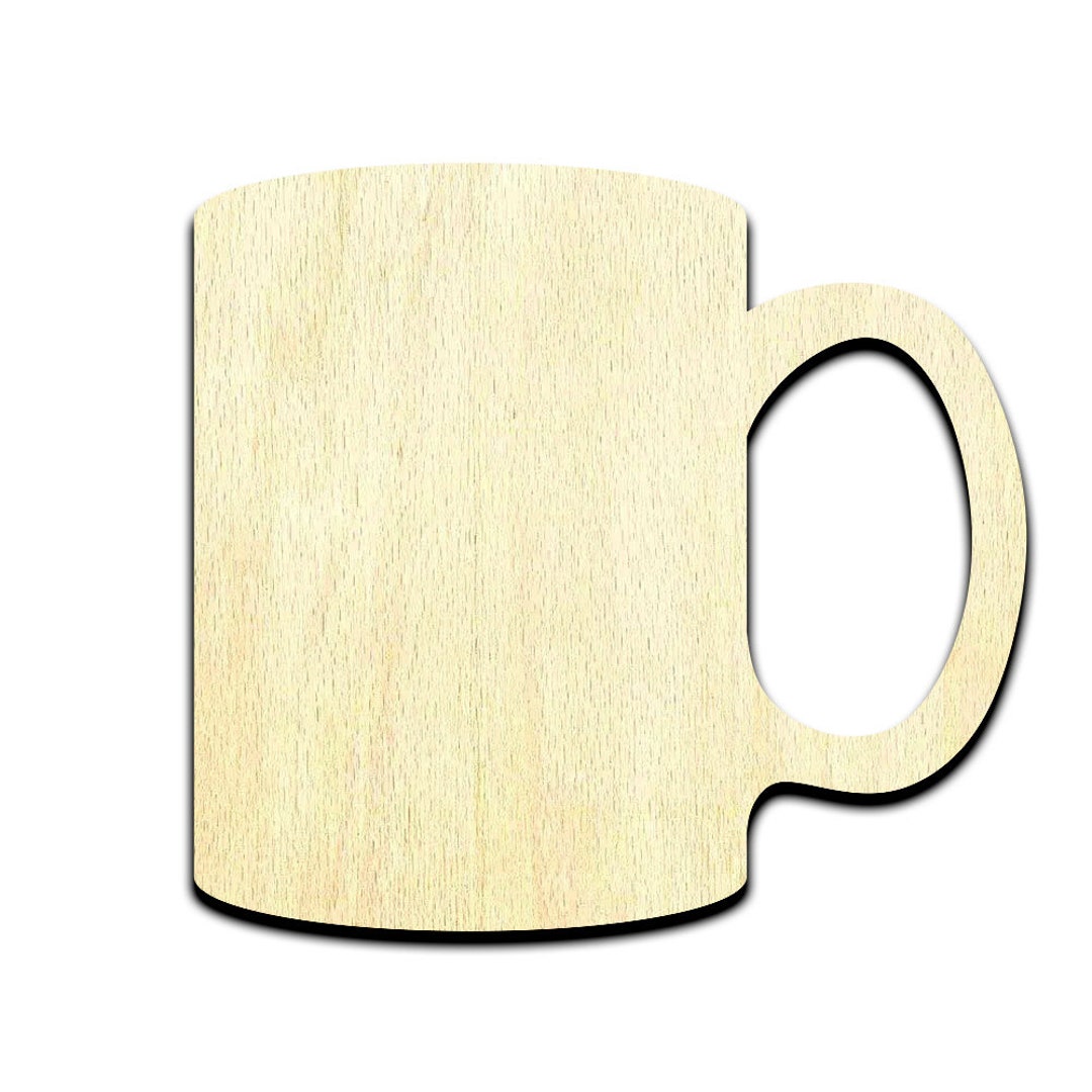 Coffee Mug Text Laser Cut Out Unfinished Wood Shape Craft Supply - Etsy