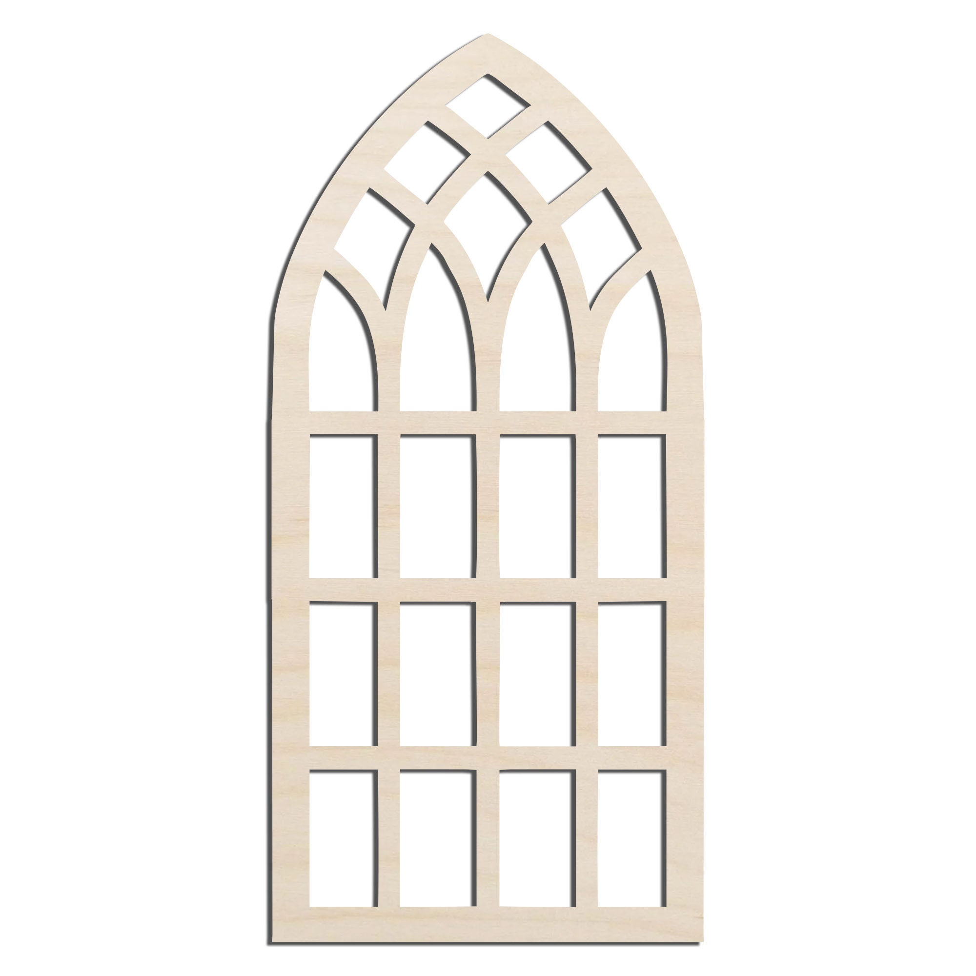 Cathedral Arched Window Laser Cut Out Unfinished Wood Shape Craft ...