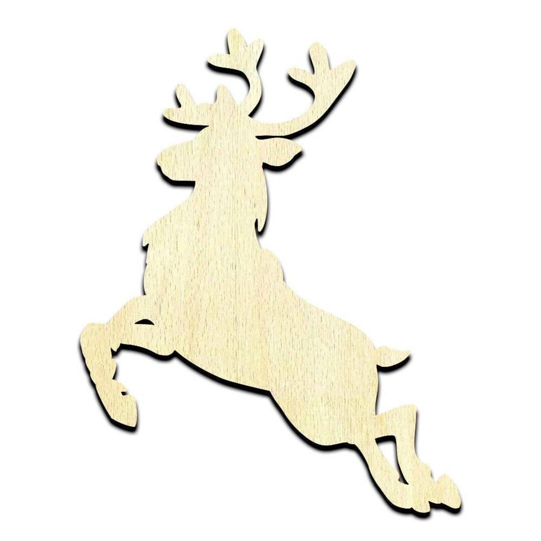 Reindeer #2 Laser Cut Out Unfinished Wood Shape Craft Supply - Etsy