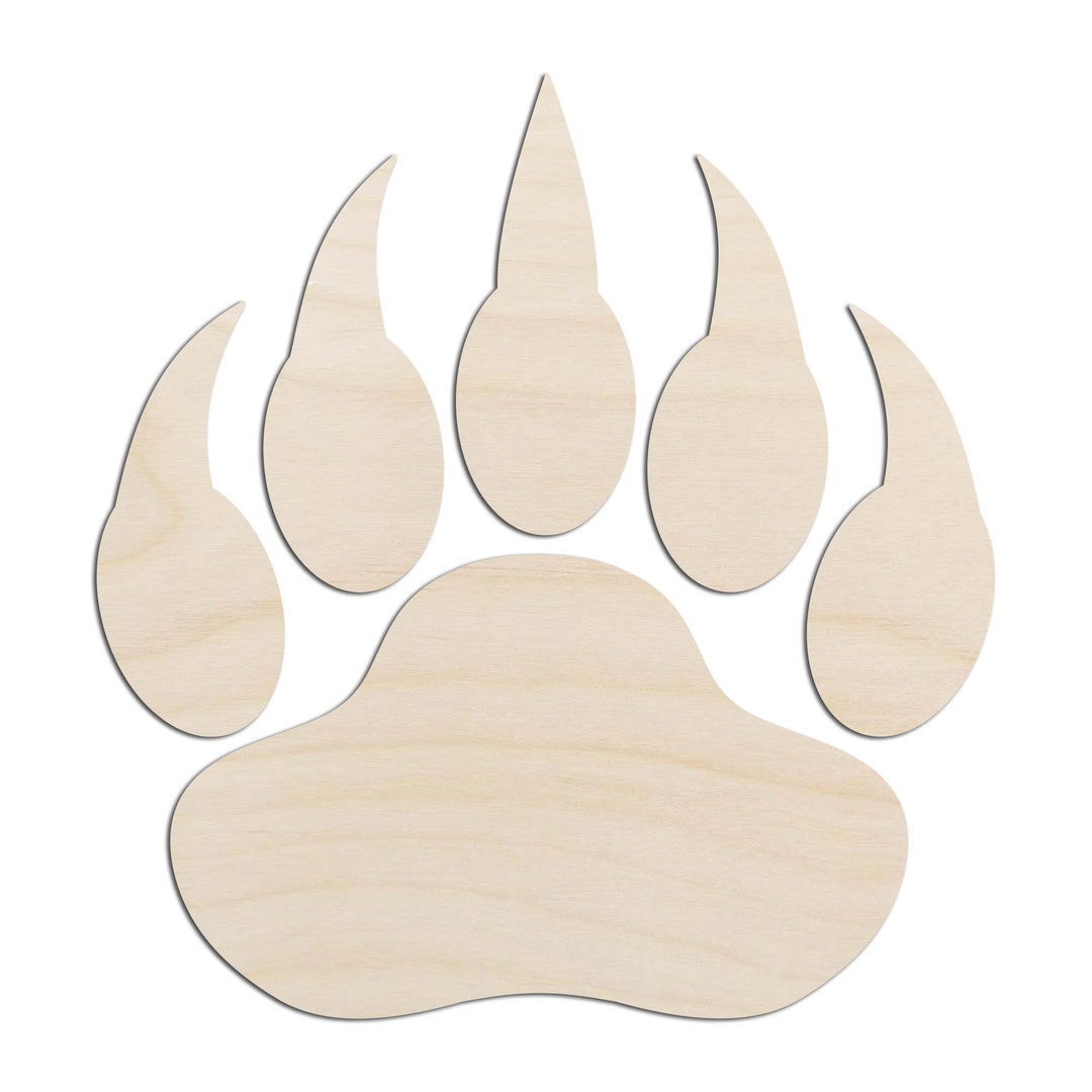 Bear Claw Laser Cut Out Unfinished Wood Shape Craft Supply - Etsy