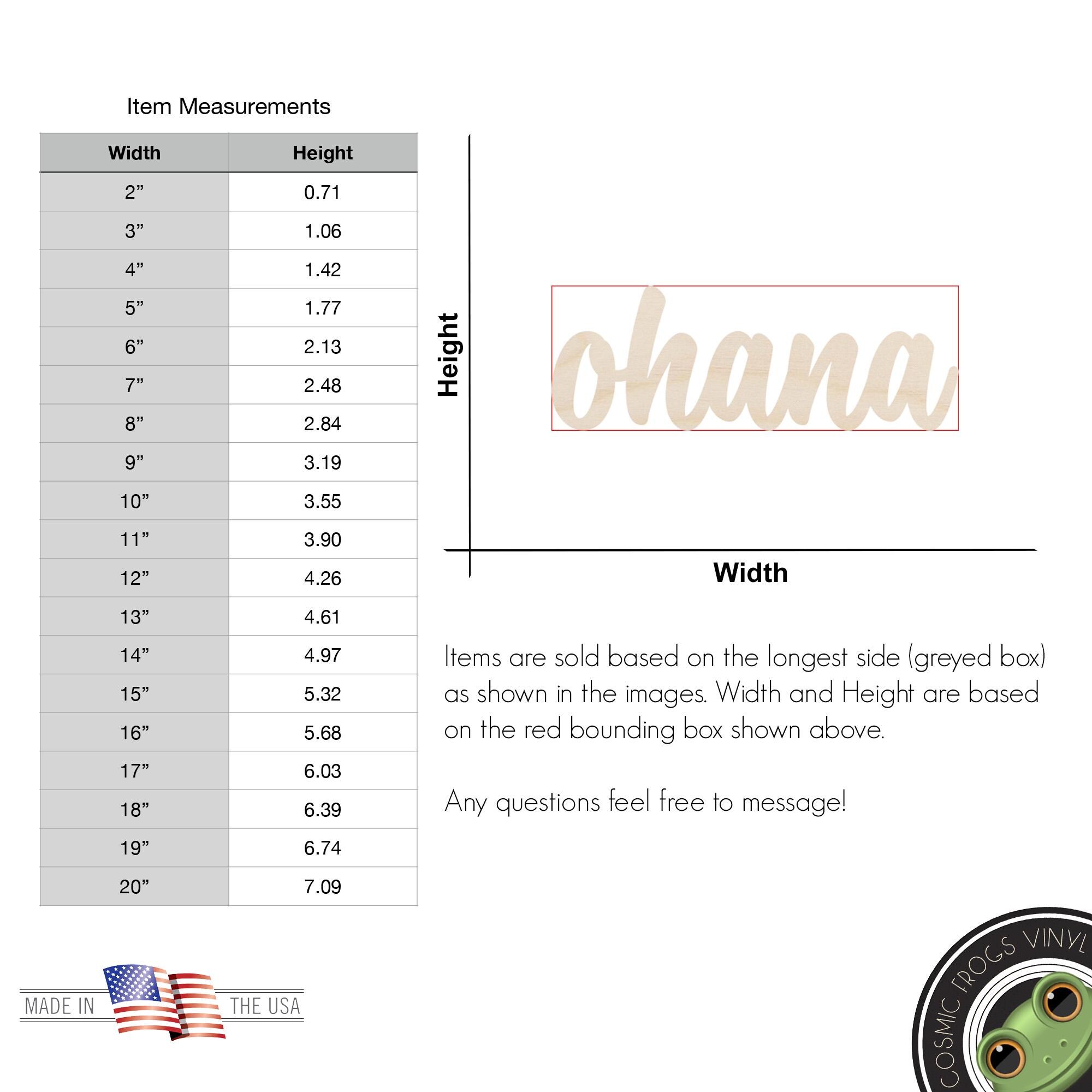 Ohana #2 Word Text Cursive Laser Cut Out Unfinished Wood Shape Craft ...