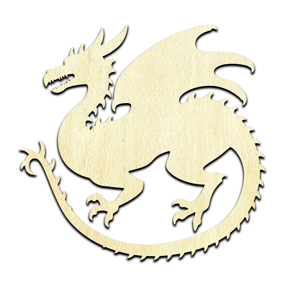 Dragon 5 Laser Cut Out Unfinished Wood Shape Craft Supply - Etsy