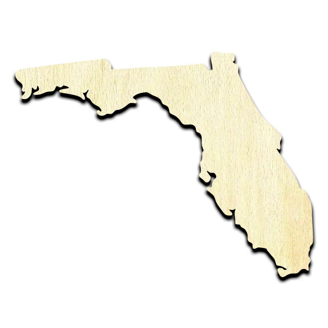 Florida State Laser Cut Out Unfinished Wood Shape Craft Supply - Etsy