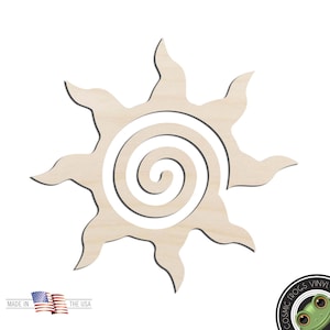 Spiral Sun Laser Cut Out Unfinished Wood Shape DIY Craft Wall Decor - Etsy
