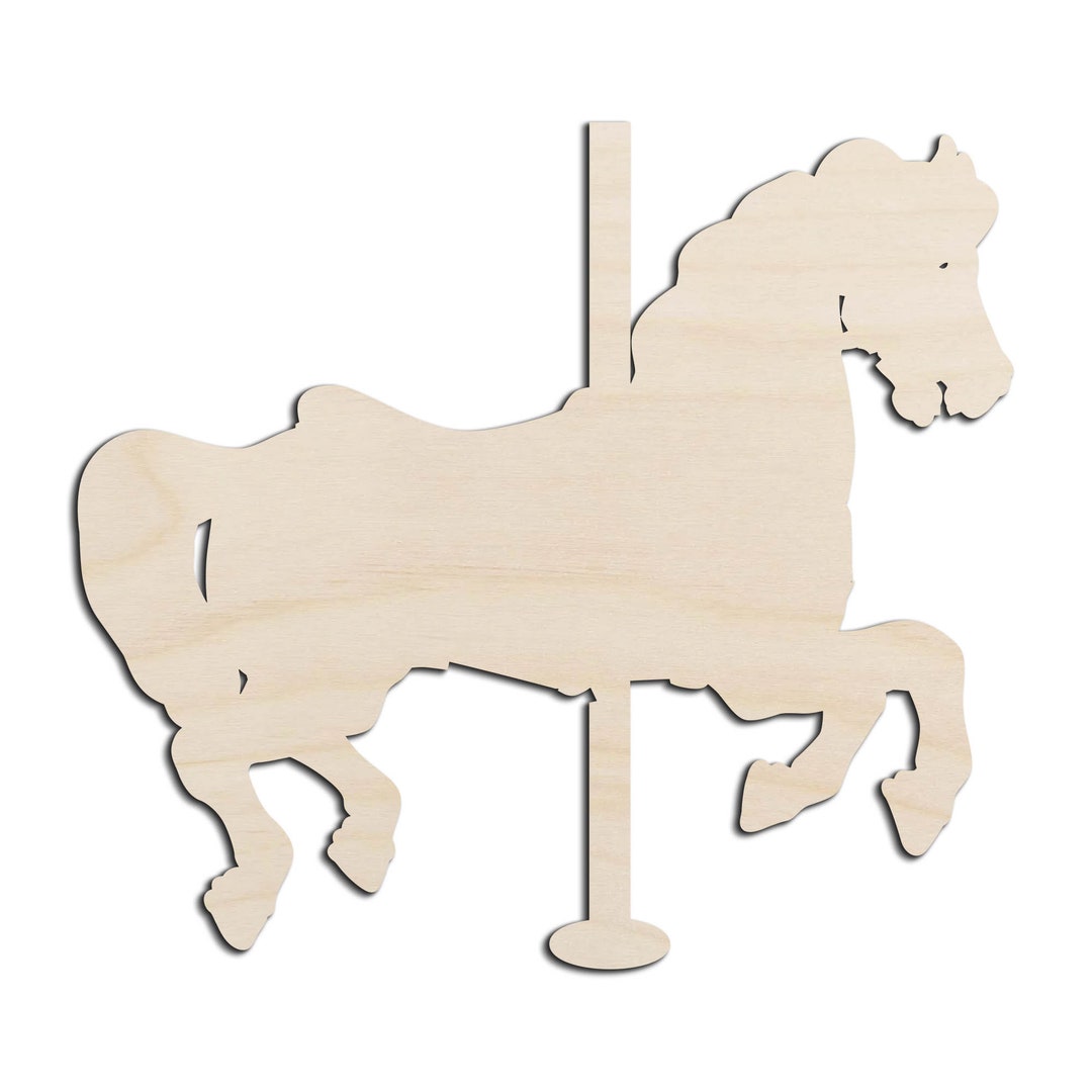 Horse Carousel Merry Go Round Laser Cut Out Unfinished Wood Shape Craft ...