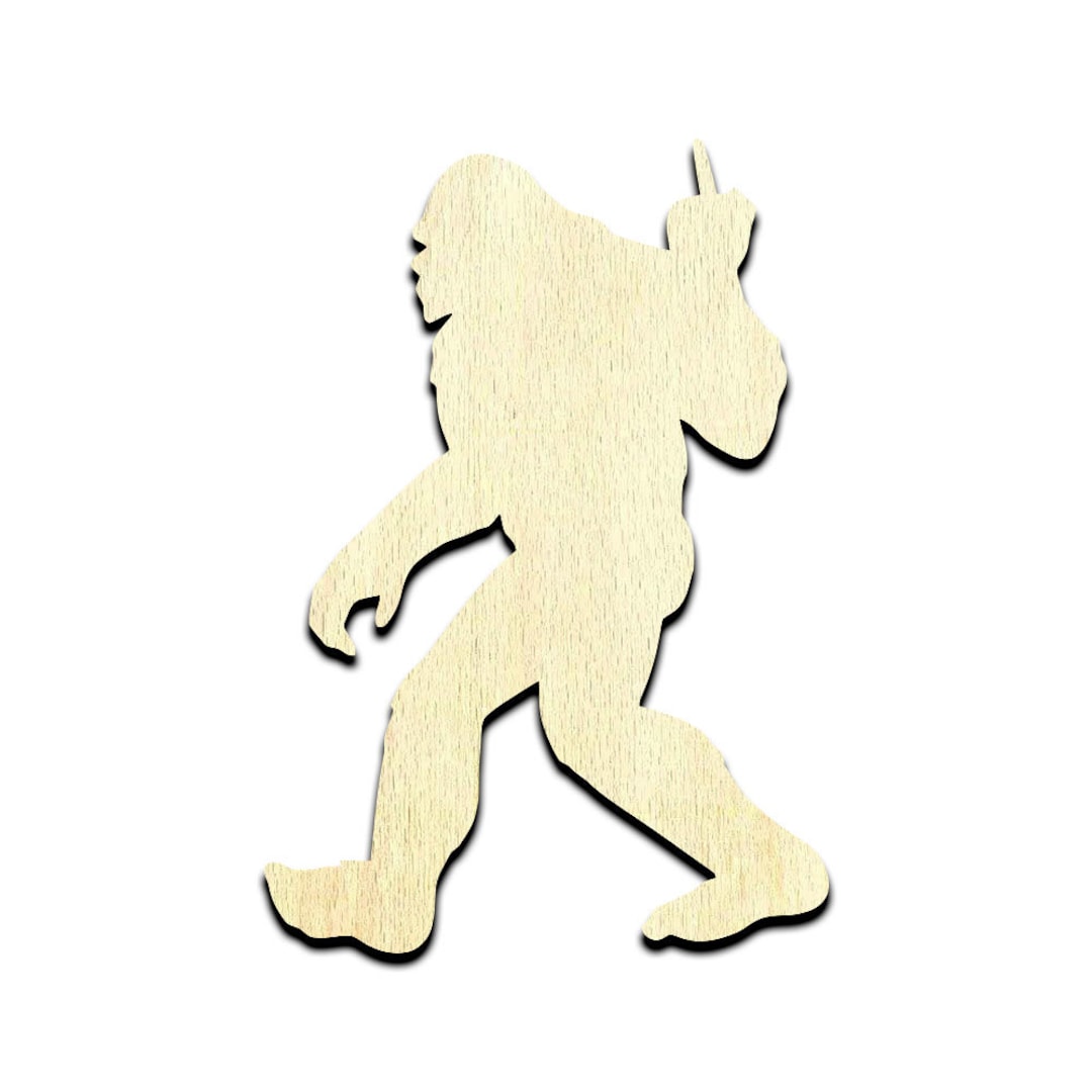 Sasquatch Bigfoot Middle Finger Laser Cut Out Unfinished Wood Shape ...
