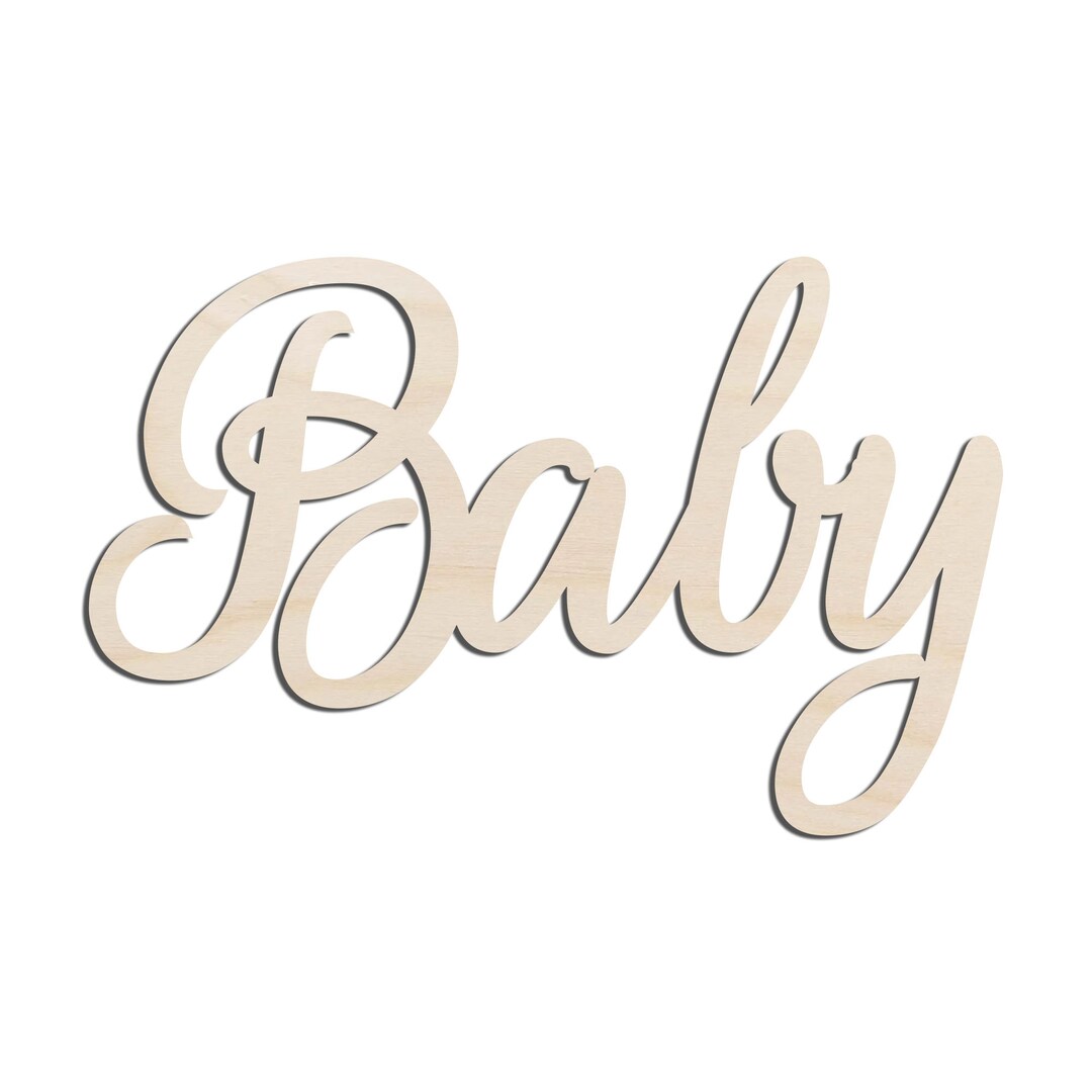 Baby Word Text Laser Cut Out Unfinished Wood Shape Craft Supply - Etsy
