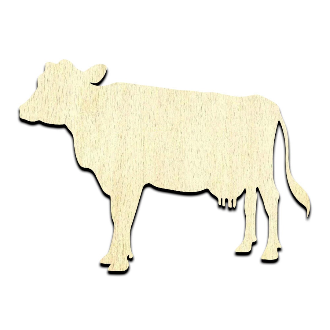 Cow Laser Cut Out Unfinished Wood Shape Craft Supply - Etsy