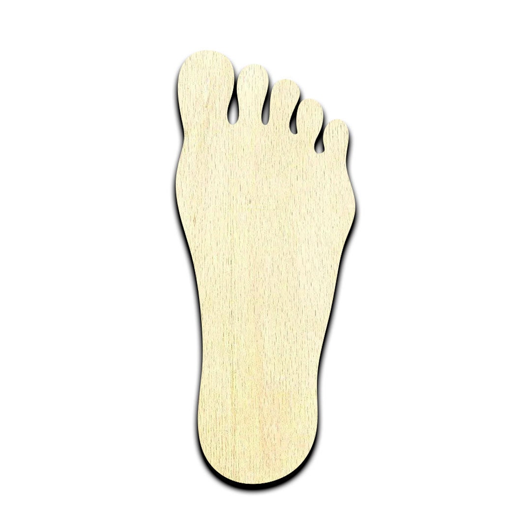 Foot Barefoot Laser Cut Out Unfinished Wood Shape Craft Supply - Etsy