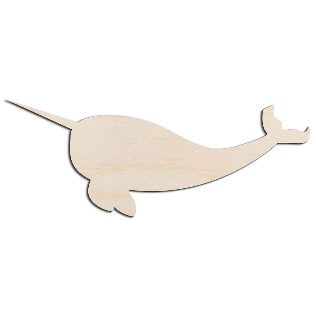 Narwhal Whale Laser Cut Out Unfinished Wood Shape Craft Supply - Etsy