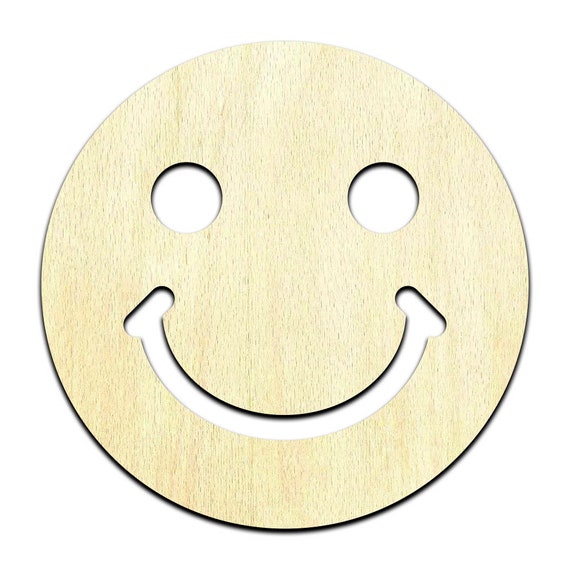 Happy Smiley Face Laser Cut Out Unfinished Wood Shape Craft | Etsy