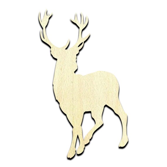 Deer 1 Buck Laser Cut Out Unfinished Wood Shape Craft Supply | Etsy