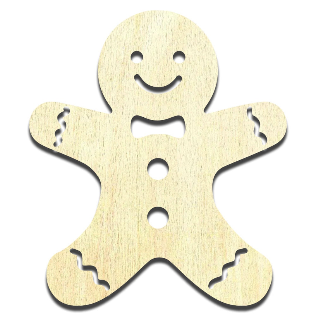 Gingerbread Man 2 Laser Cut Out Unfinished Wood Shape Craft Supply - Etsy
