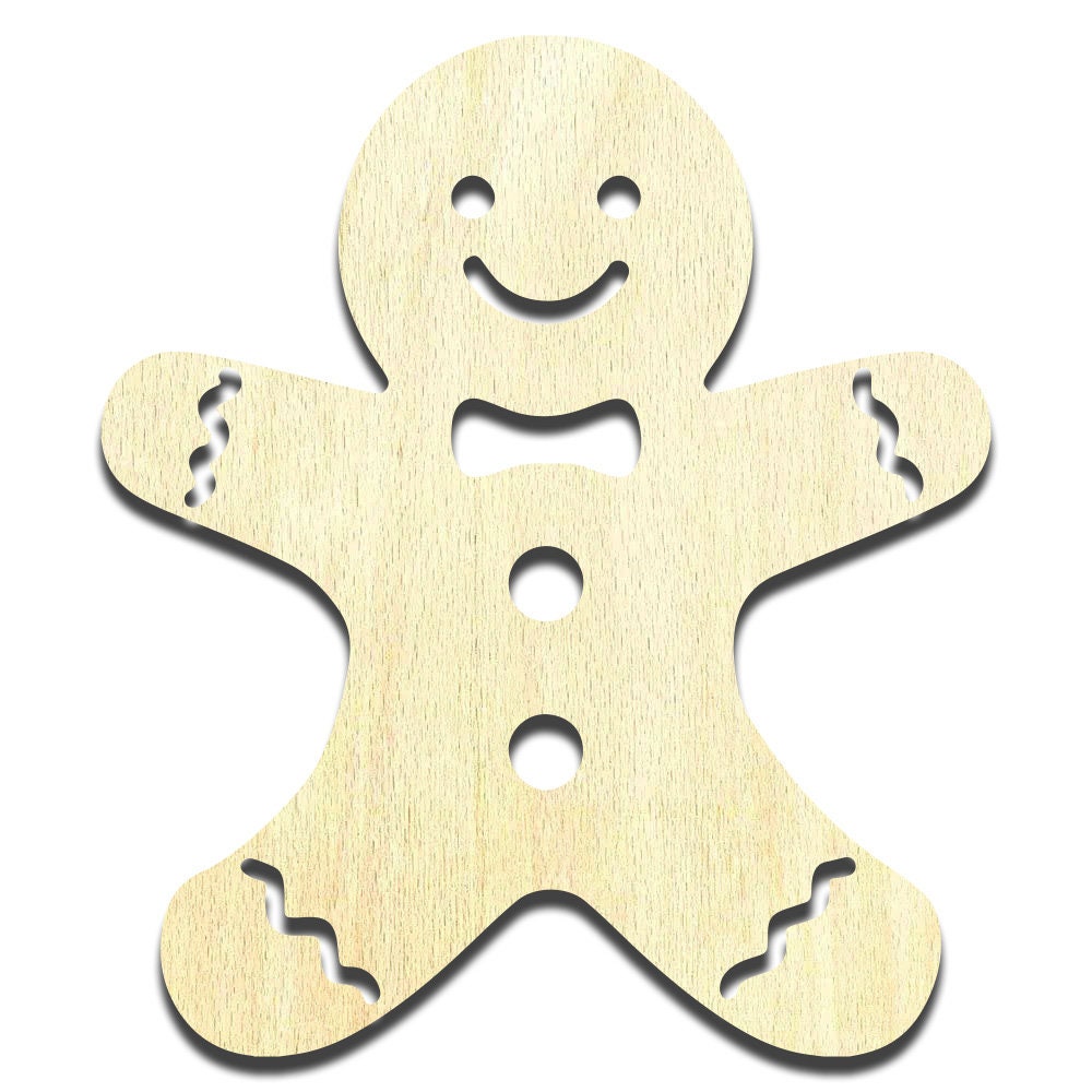 Gingerbread Man 2 Laser Cut Out Unfinished Wood Shape Craft - Etsy